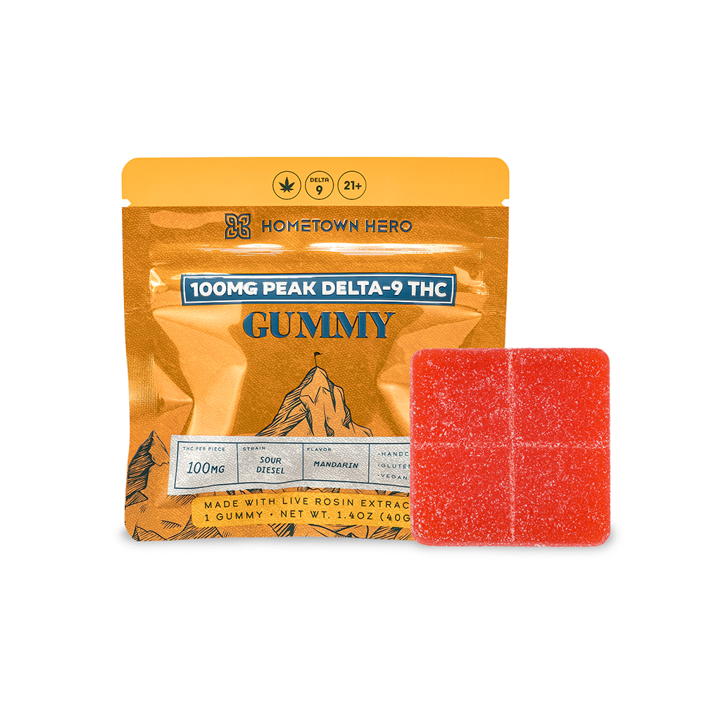 100mg D9 Mandarin Sour Diesel Gummy | The Hemp Company NC - The Original