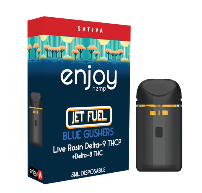 D9 THCP Live Rosin + Delta 8 Disposable, 3g - Blue Gushers (Sativa ...